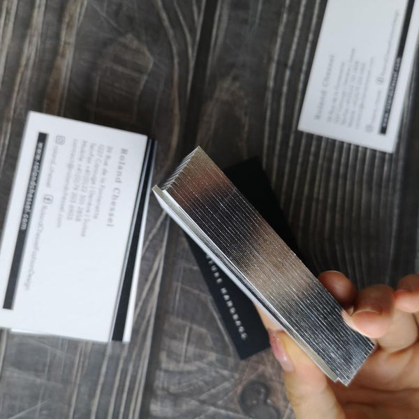 Silver foil stamping - Silver foil stamping edge business cards ...